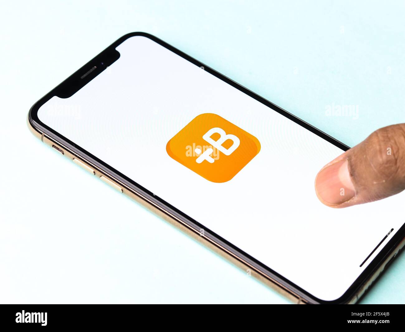 Assam, india - March 30, 2021 : Babbel logo on phone screen stock image ...
