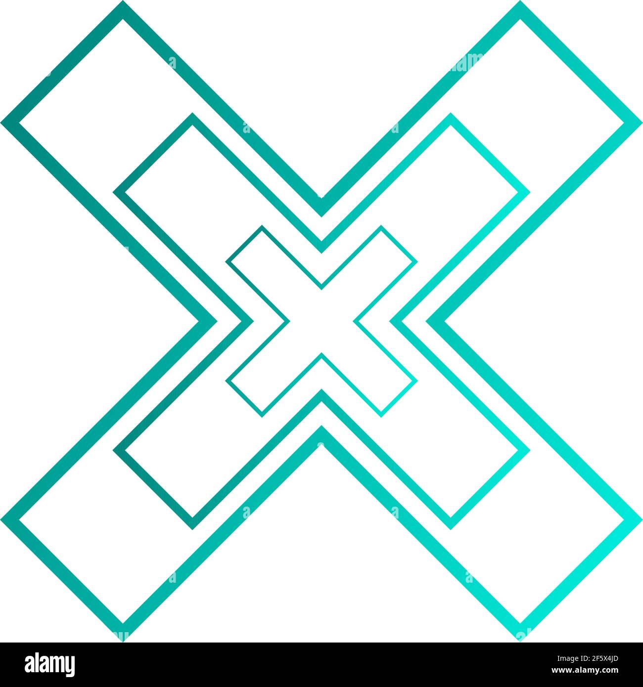 Cross sign, symbol. Letter X Graphics — Stock vector illustration ...