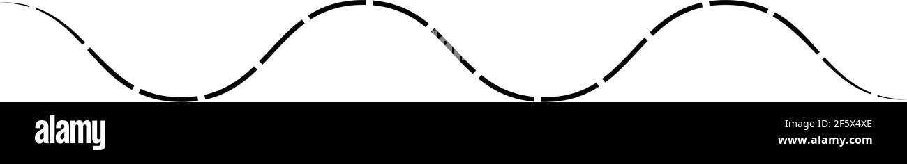 Wavy, waving billowy zig-zag, criss cross dashed lines — Stock vector ...