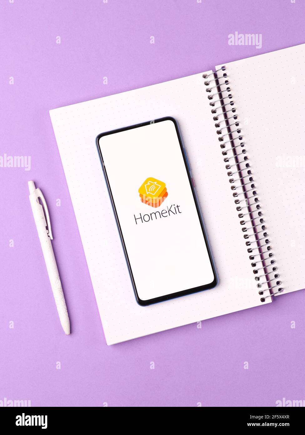 Assam, india - March 30, 2021 : Apple HomeKit logo on phone screen ...
