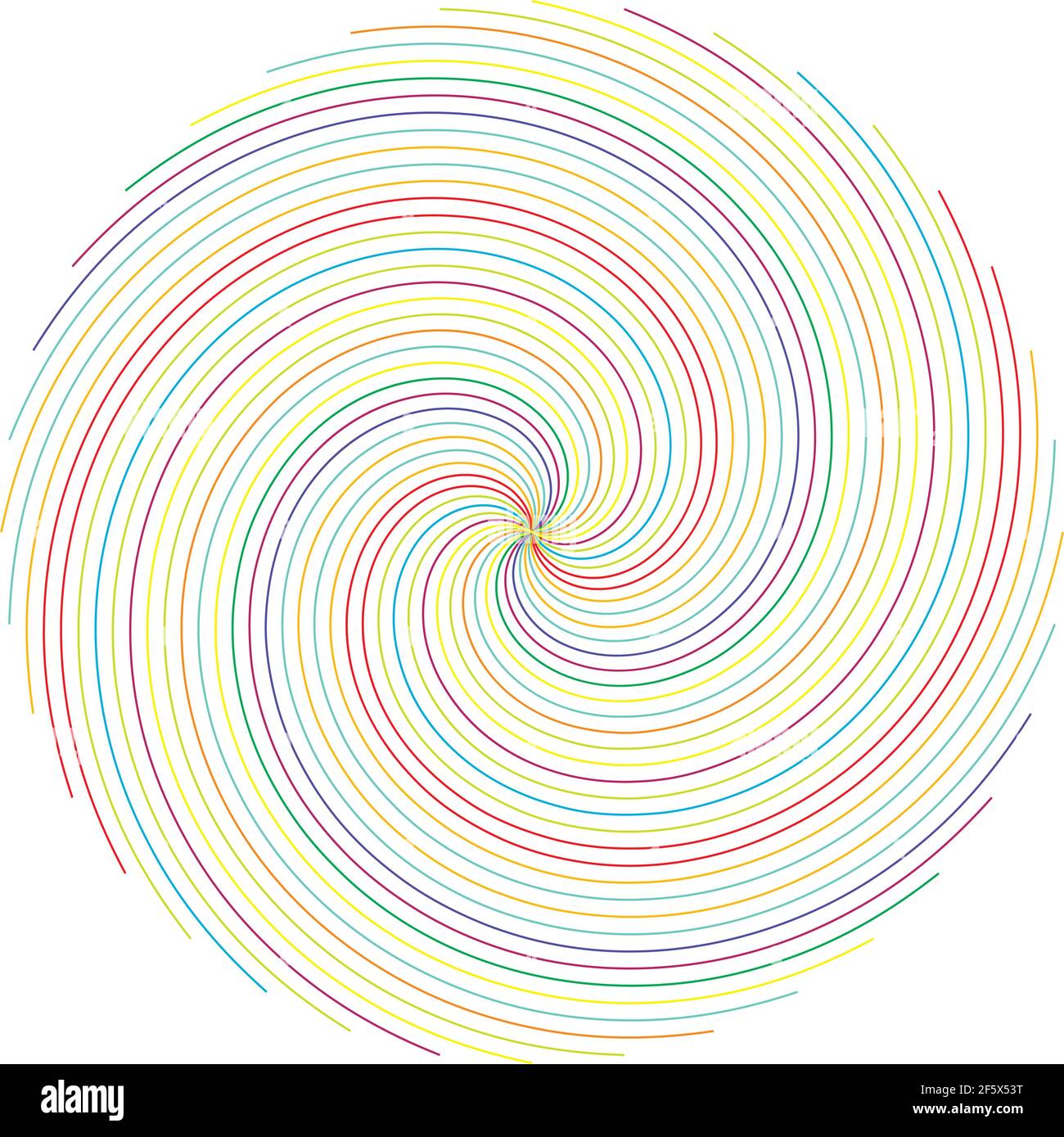 Colorful Radial, radiating lines with spiral, swirl, twirl distortion ...