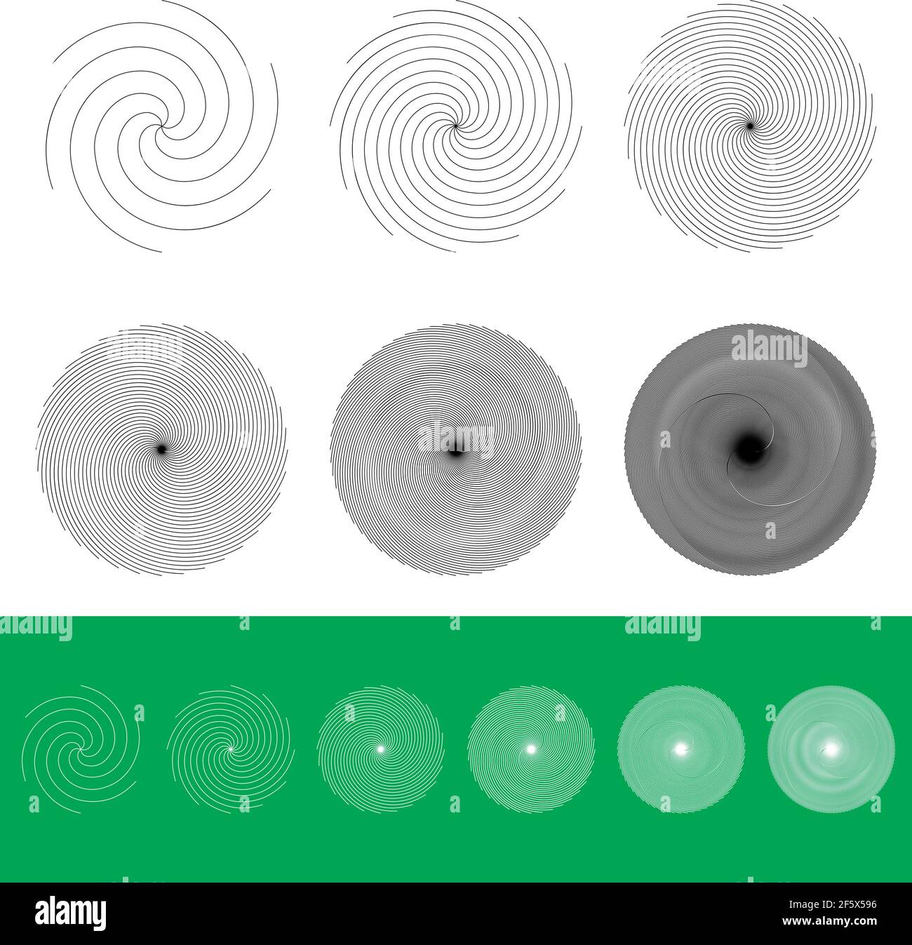 Radial, radiating lines with spiral, swirl, twirl distortion effect ...