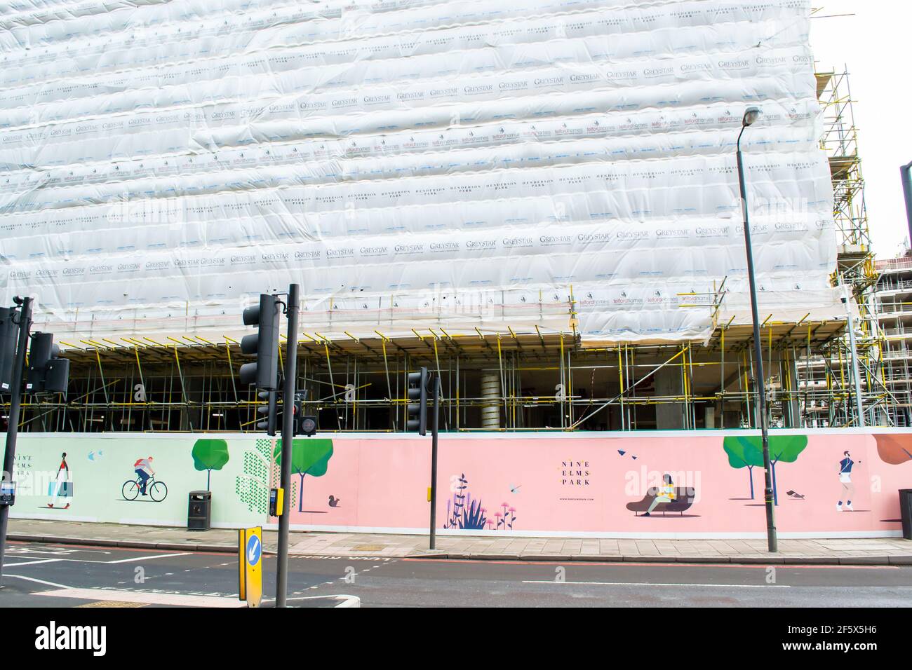 NINE ELMS, LONDON, ENGLAND- 17th February 2021: Nine Elms Park ...