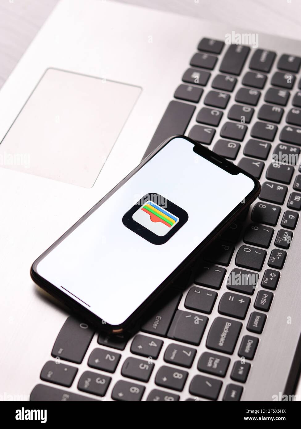 Assam, india - March 30, 2021 : Apple Walle‪t logo on phone screen ...