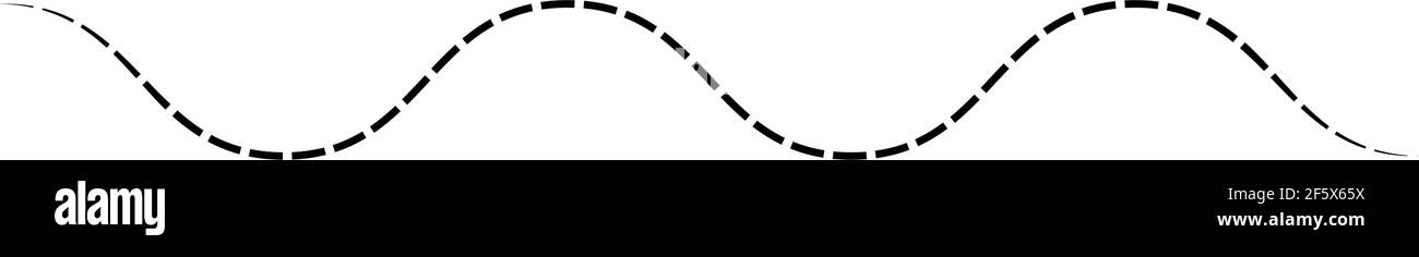 Wavy, waving billowy zig-zag, criss cross dashed lines — Stock vector ...