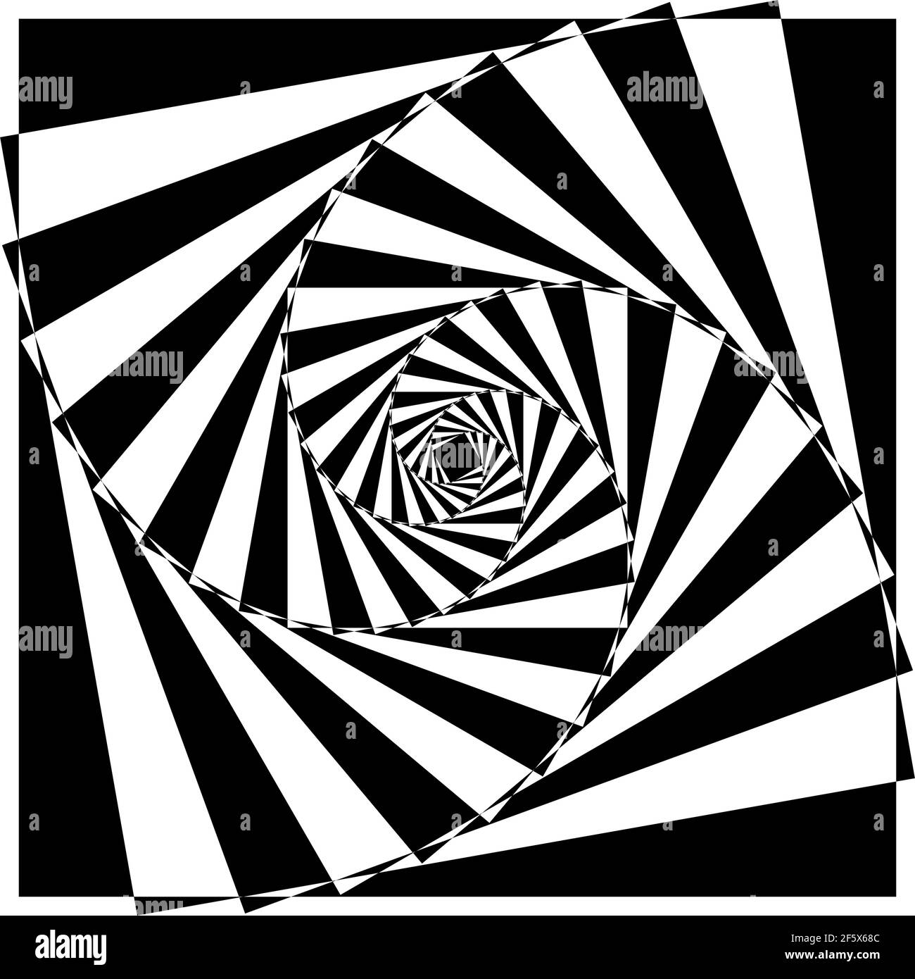 Op-art, optical, visual art element with inward rotation — Stock vector ...