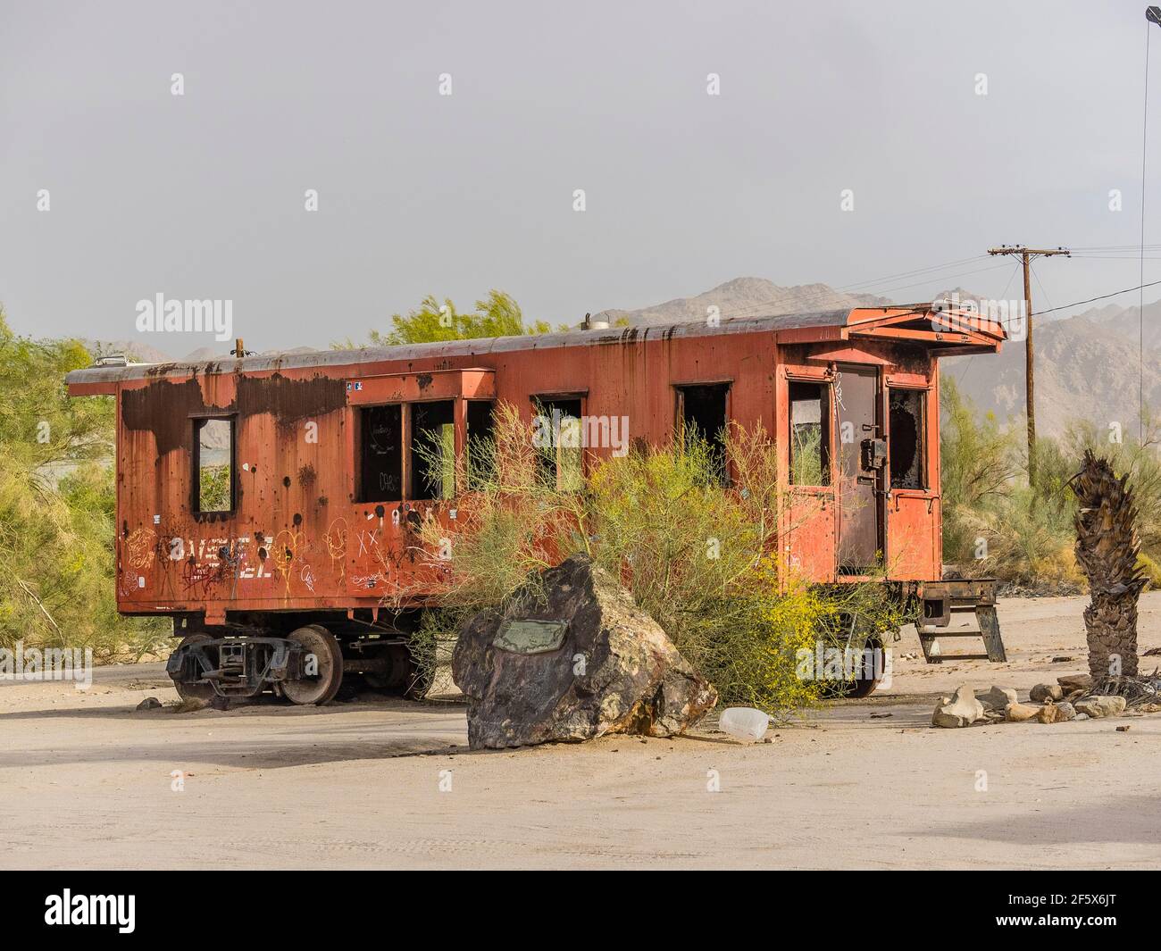 Abandoned caboose railroad car from Kaiser Steel private railroad in ...