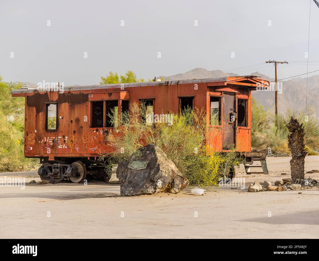 Abandoned caboose railroad car from Kaiser Steel private railroad in ...