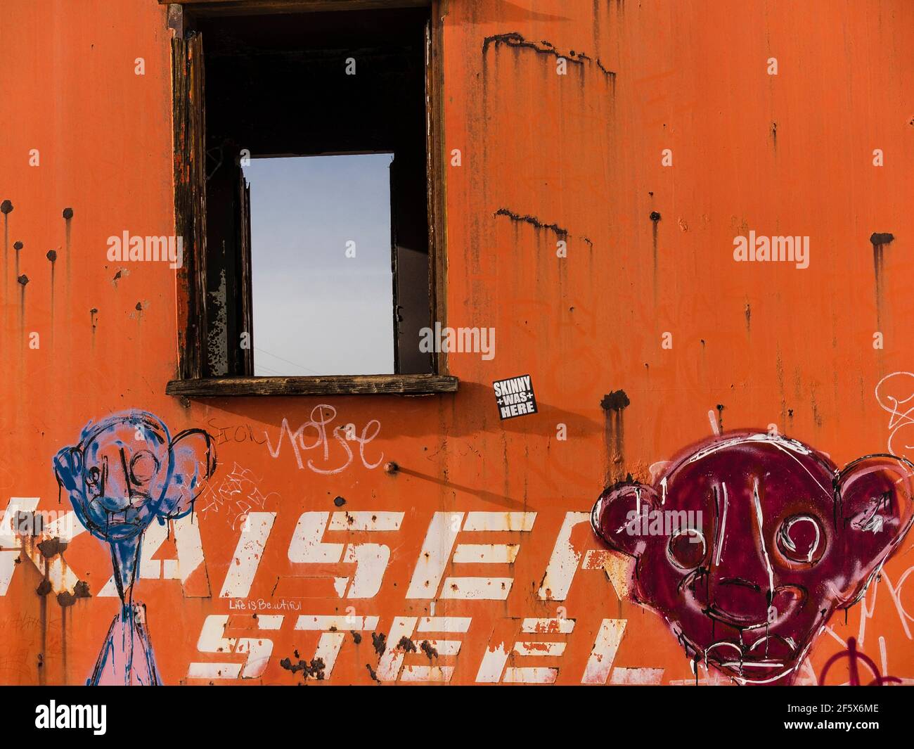 Abandoned caboose railroad car from Kaiser Steel private railroad in ...