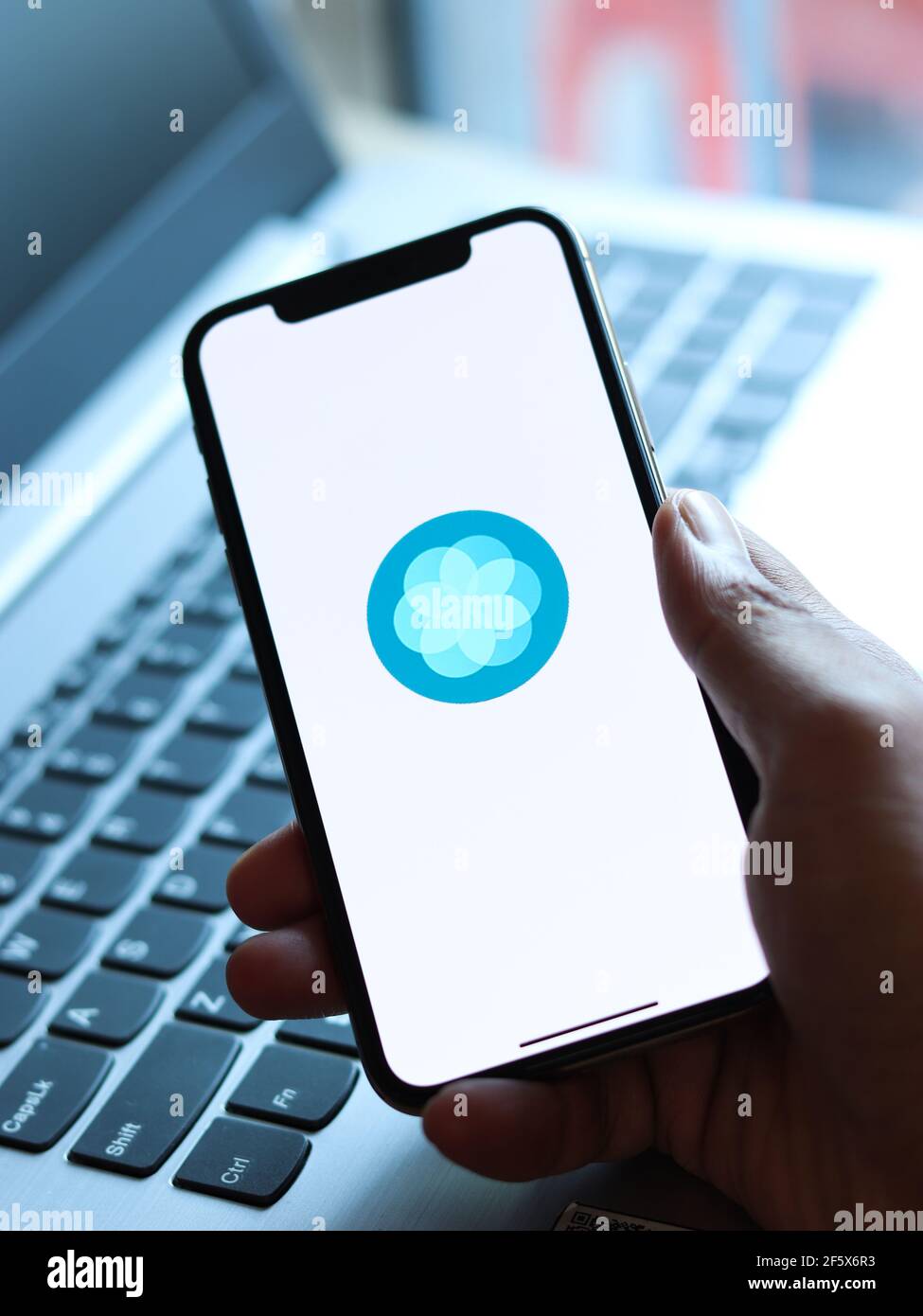 Assam, india - March 30, 2021 : Apple Breathe logo on phone screen ...