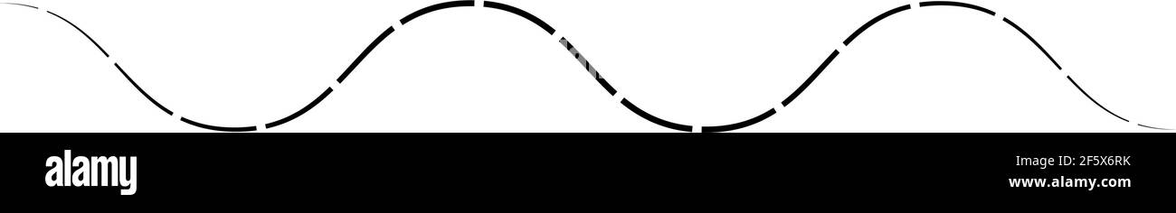 Wavy, waving billowy zig-zag, criss cross dashed lines — Stock vector ...