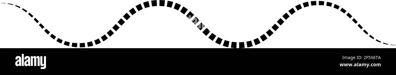 Wavy, waving billowy zig-zag, criss cross dashed lines — Stock vector ...