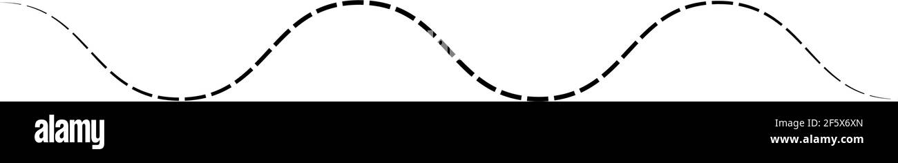 Wavy, waving billowy zig-zag, criss cross dashed lines — Stock vector ...