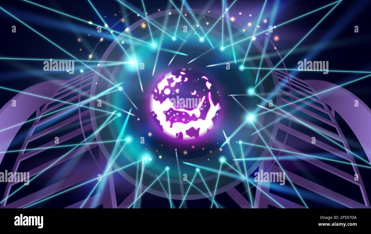 Bright purple neon science Stock Vector Images - Alamy