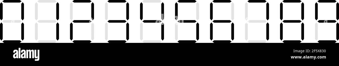 Digital display of digits, numbers, numberals. Scoreboard, digital ...