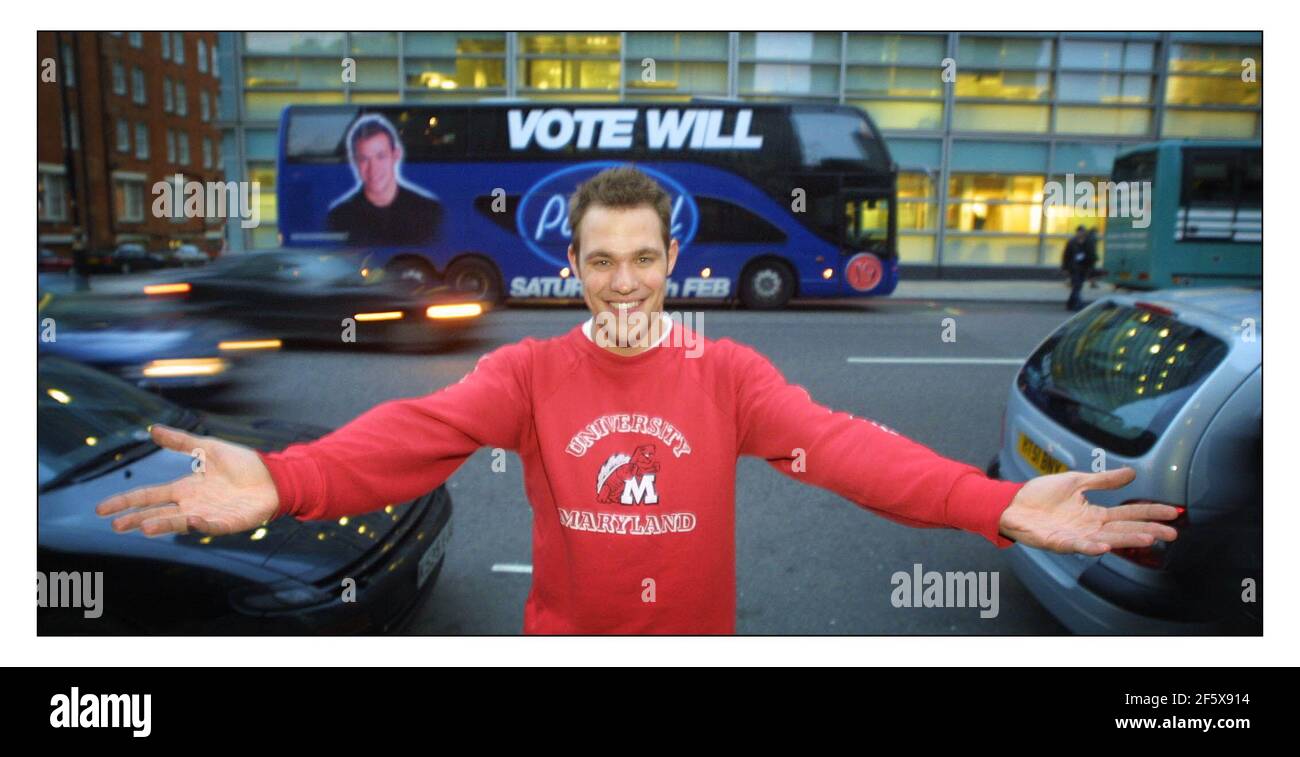 Will Young .......Pop Idol in Victoria with his Battle bus.pic David ...