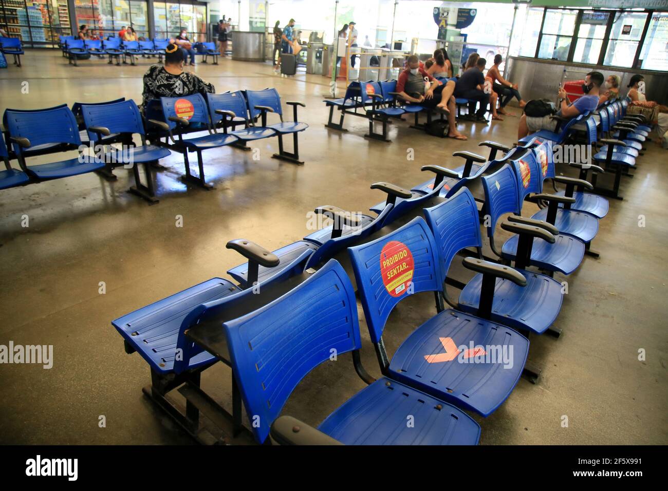 salvador, bahia, brazil - january 25, 2021: chair with information of ...