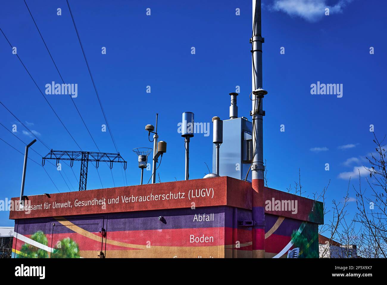 Blankenfelde-Mahlow, Germany - March 14, 2020: Measuring station for ...