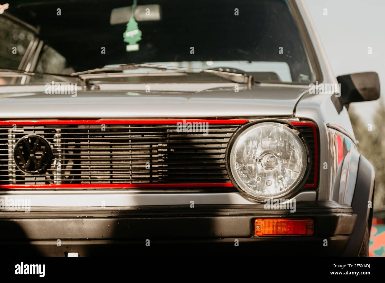 Moscow, Russia - July 06, 2019: Close-up of the front of the old ...