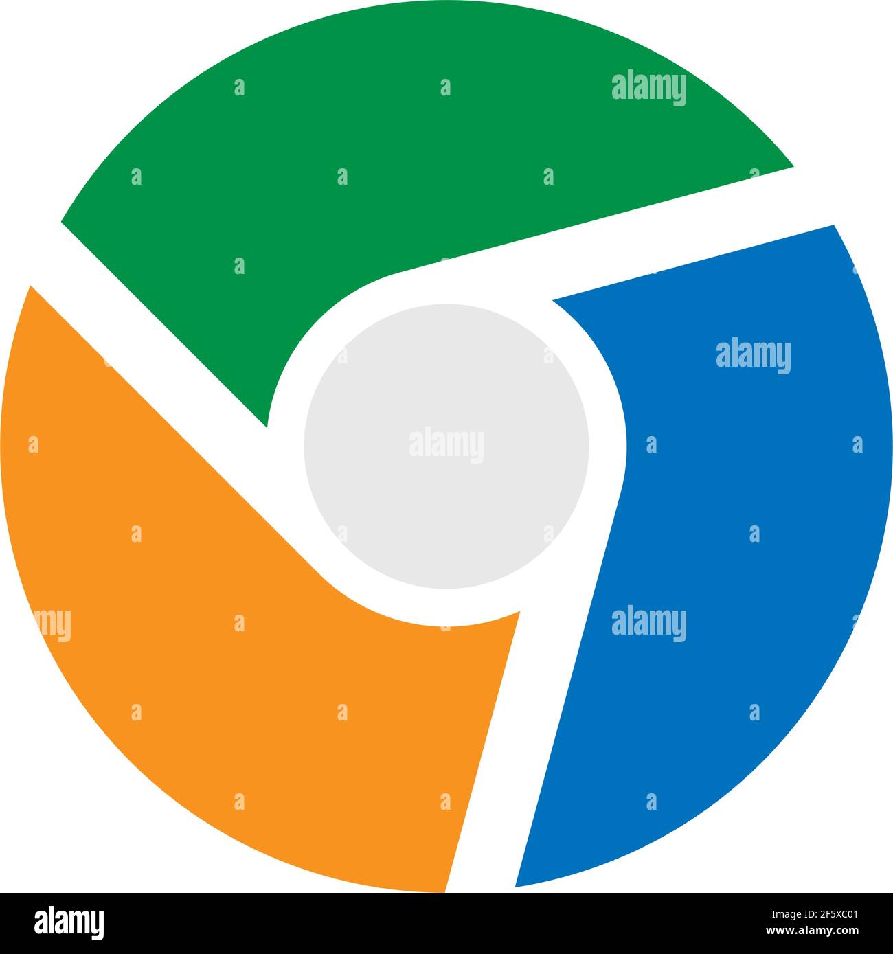 Segmented circle. Aperture-like geometric circle icon, symbol — Stock ...