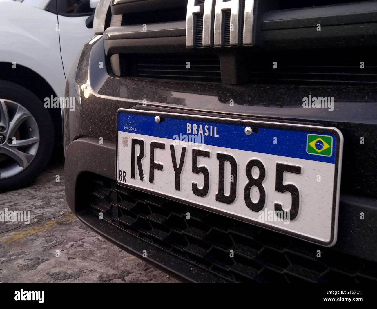 salvador, bahia, brazil - december 27, 2020: vehicle plate in the ...
