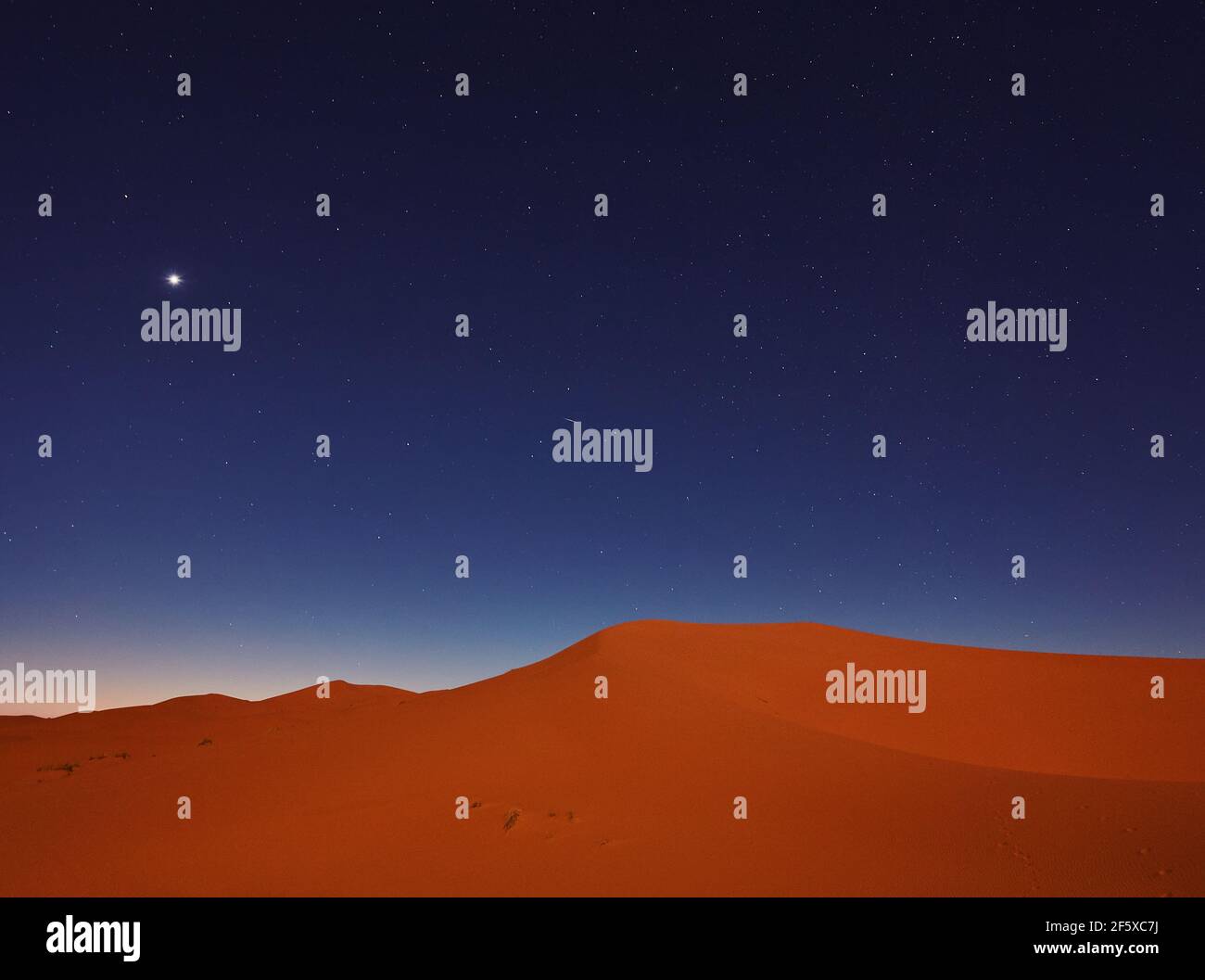 Stars at night over the dunes, Sahara Desert, Merzouga, Morocco Stock ...