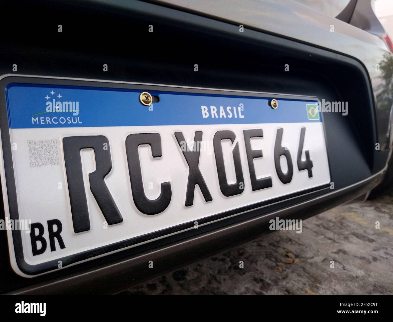 salvador, bahia, brazil - december 27, 2020: vehicle plate in the ...