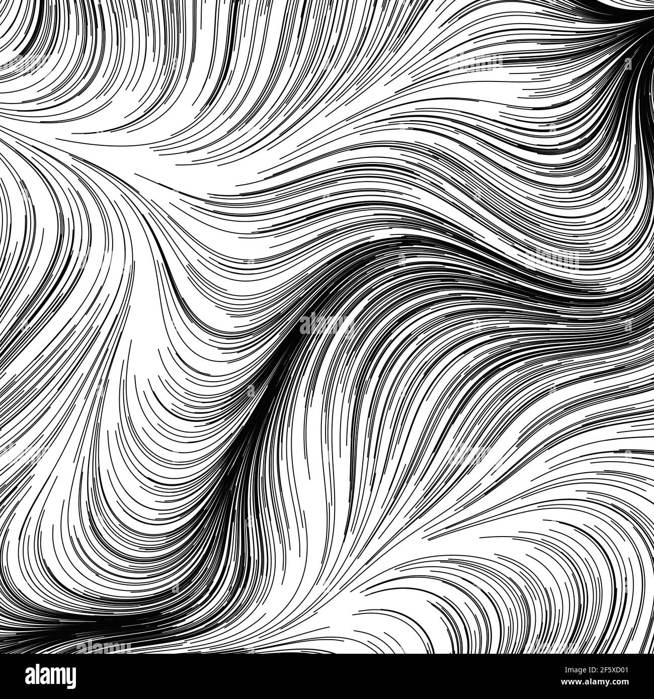 Abstract render of random wavy, curvy, writhe lines design element ...