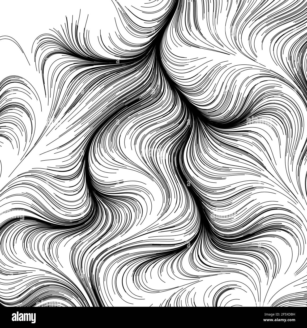 Abstract render of random wavy, curvy, writhe lines design element ...