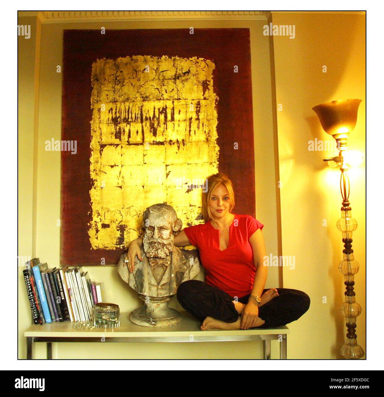 Susan Mizzi.....Artist at home.pic David Sandison 26/2/2003 Stock Photo ...