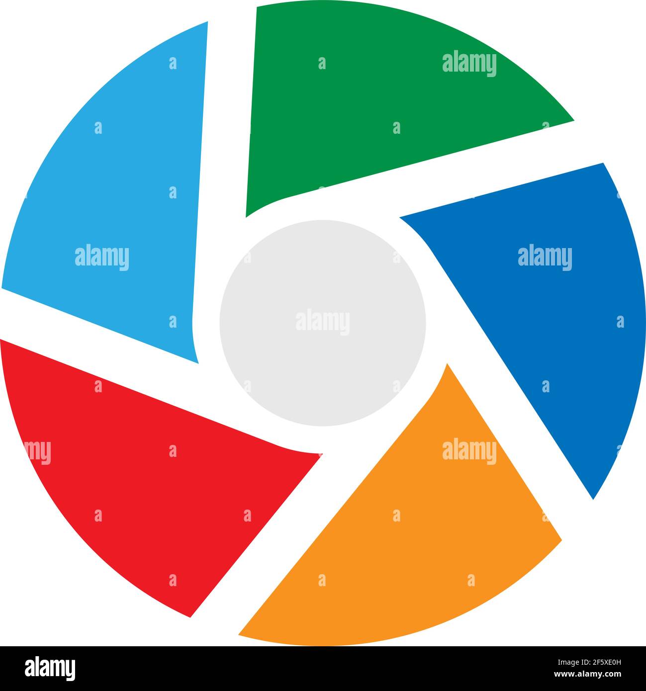 Segmented circle. Aperture-like geometric circle icon, symbol — Stock ...