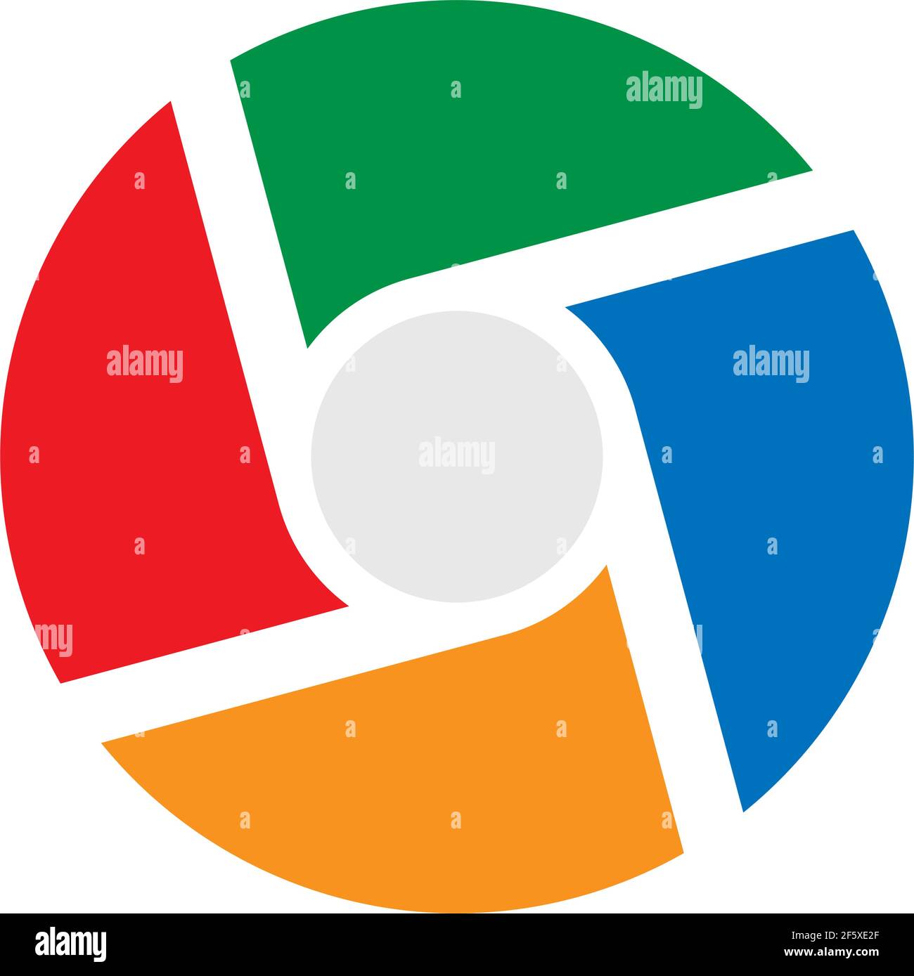 Segmented circle. Aperture-like geometric circle icon, symbol — Stock ...