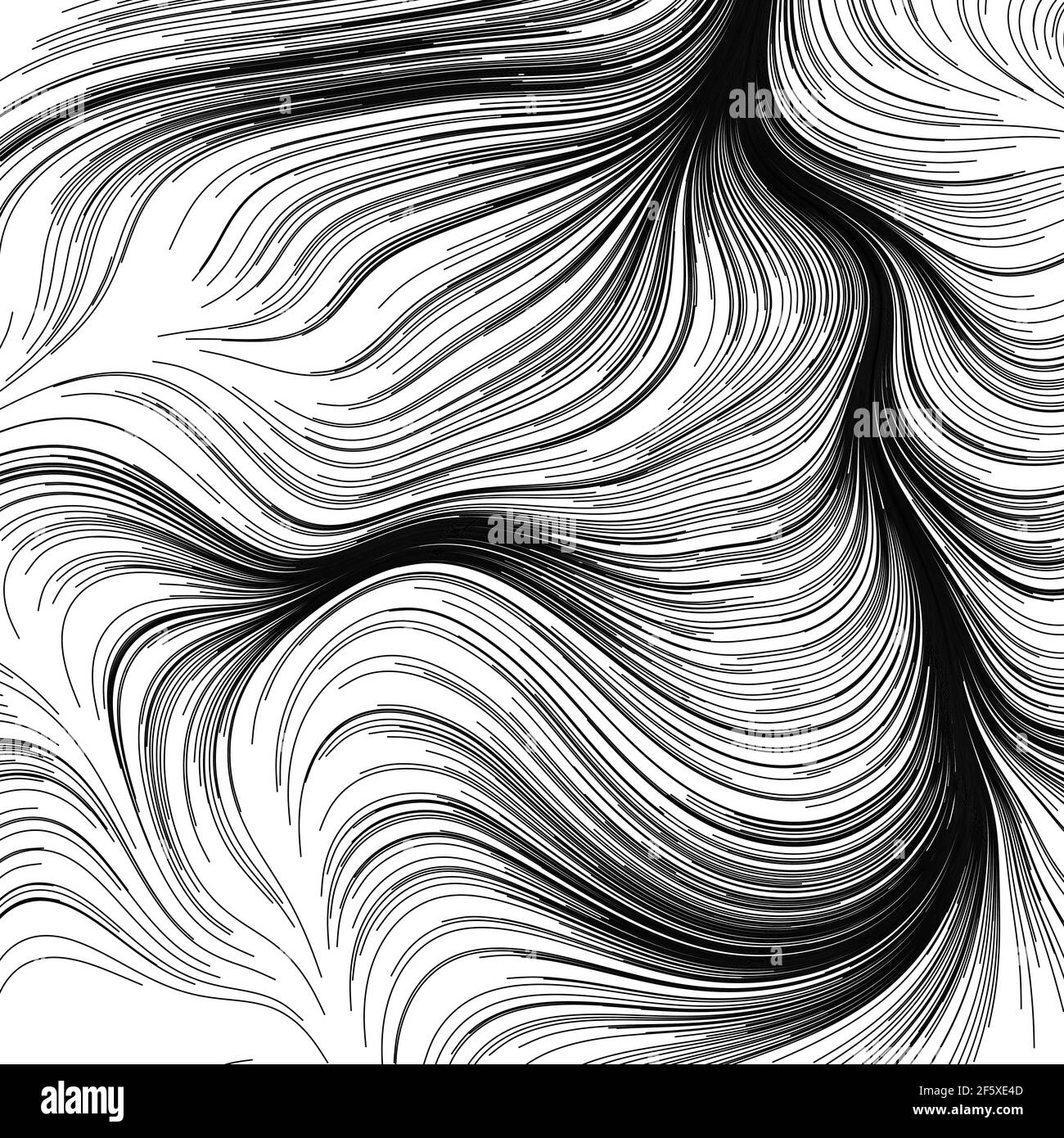 Abstract render of random wavy, curvy, writhe lines design element ...