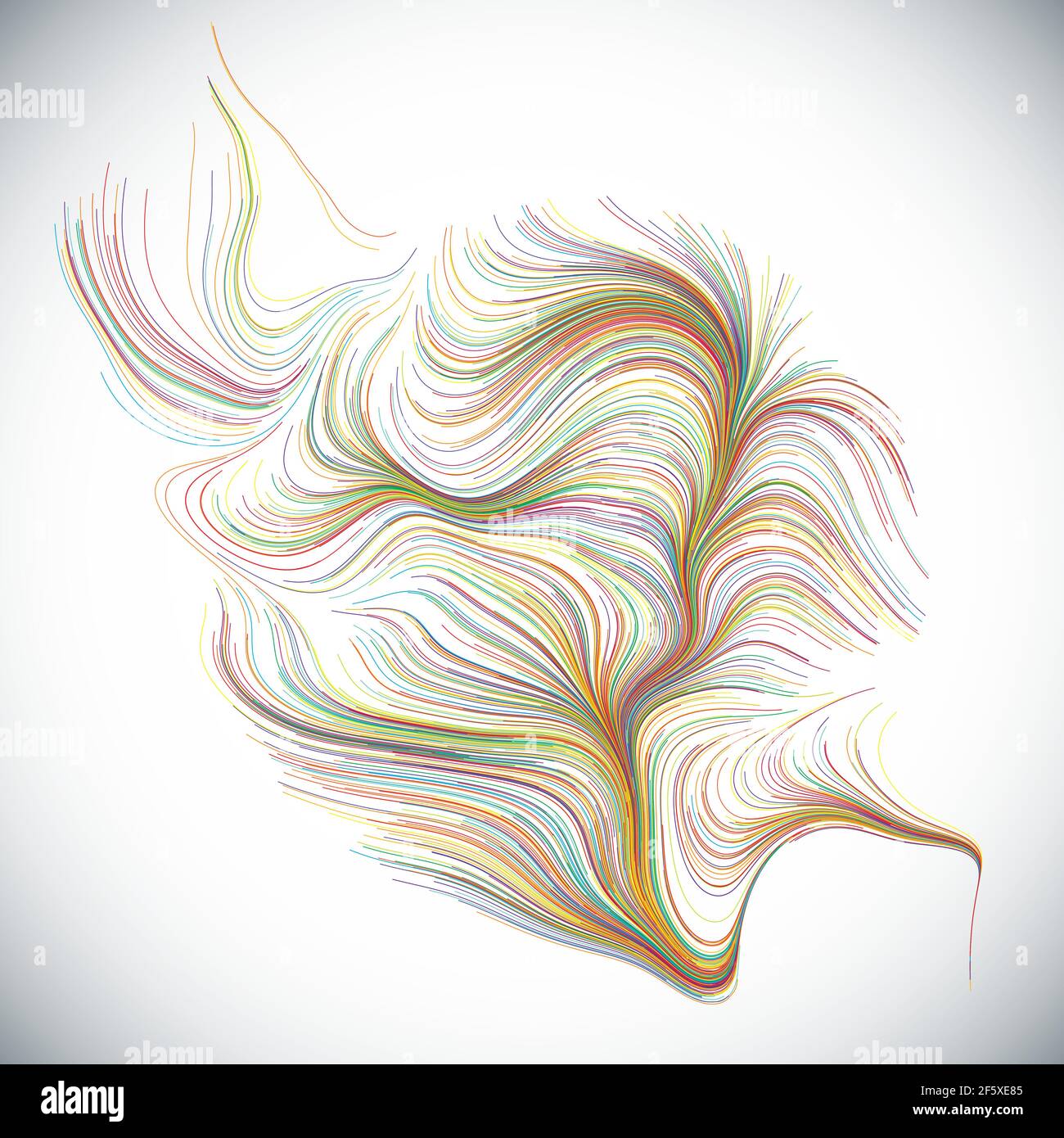 Abstract render of random wavy, curvy, writhe lines design element ...
