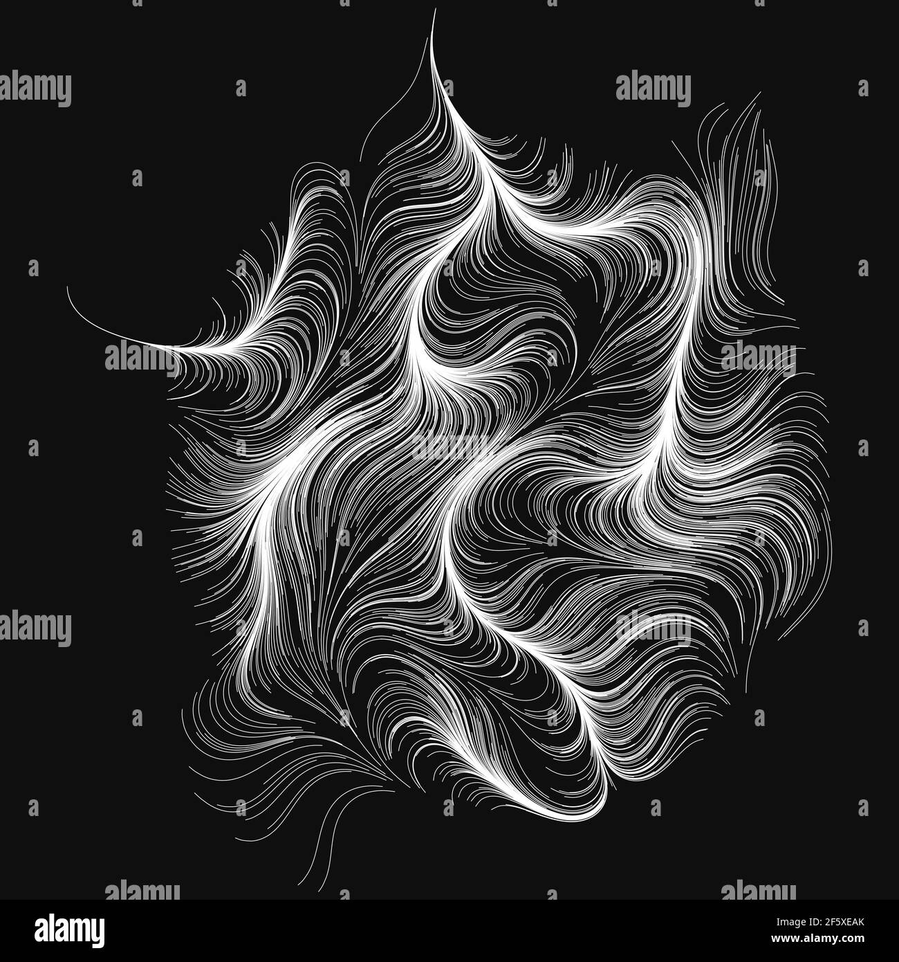 Abstract render of random wavy, curvy, writhe lines design element ...