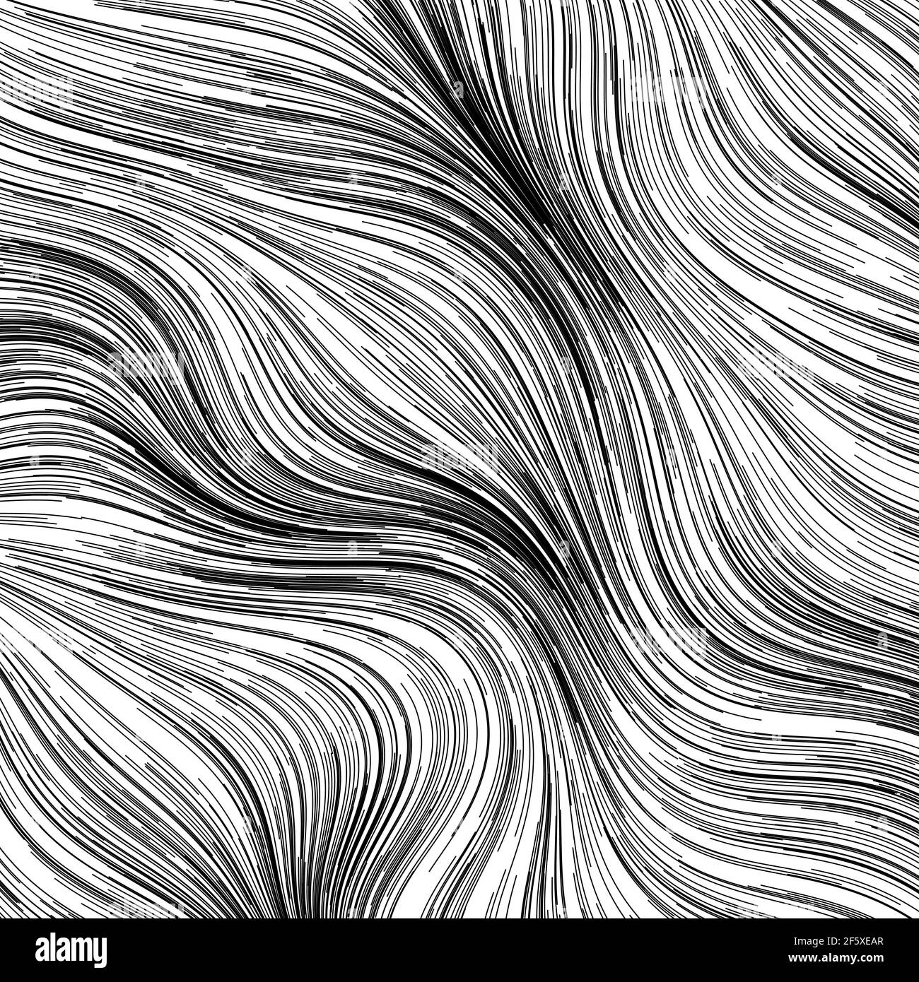 Abstract render of random wavy, curvy, writhe lines design element ...