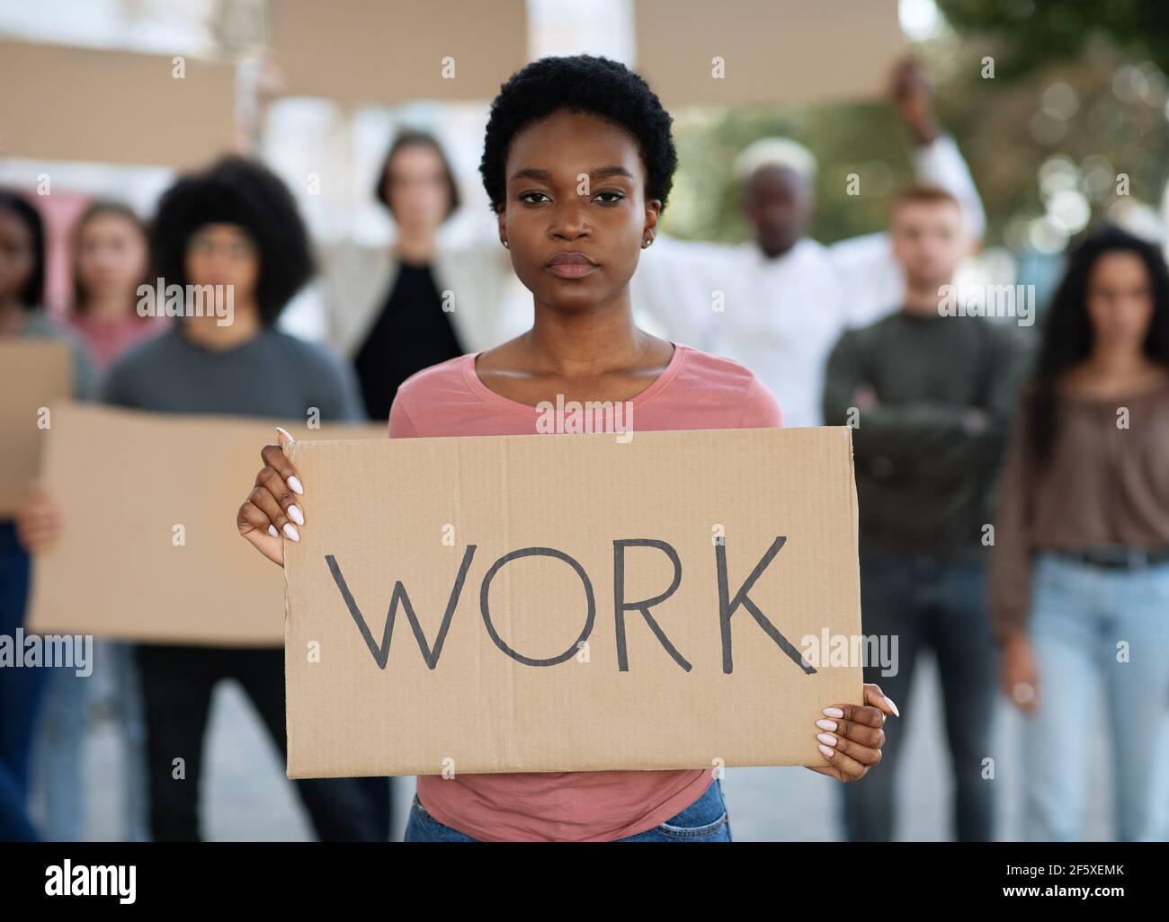Multiracial group of people protesting against lockdown Stock Photo - Alamy