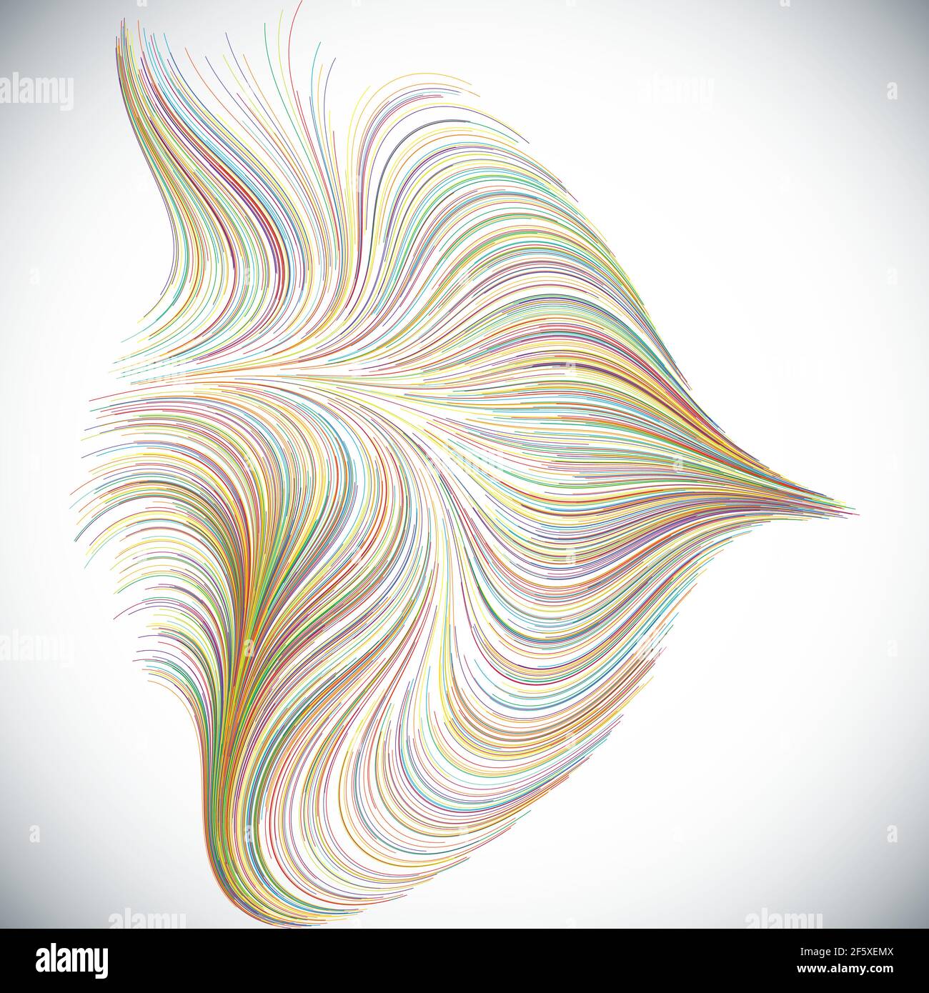 Abstract render of random wavy, curvy, writhe lines design element ...