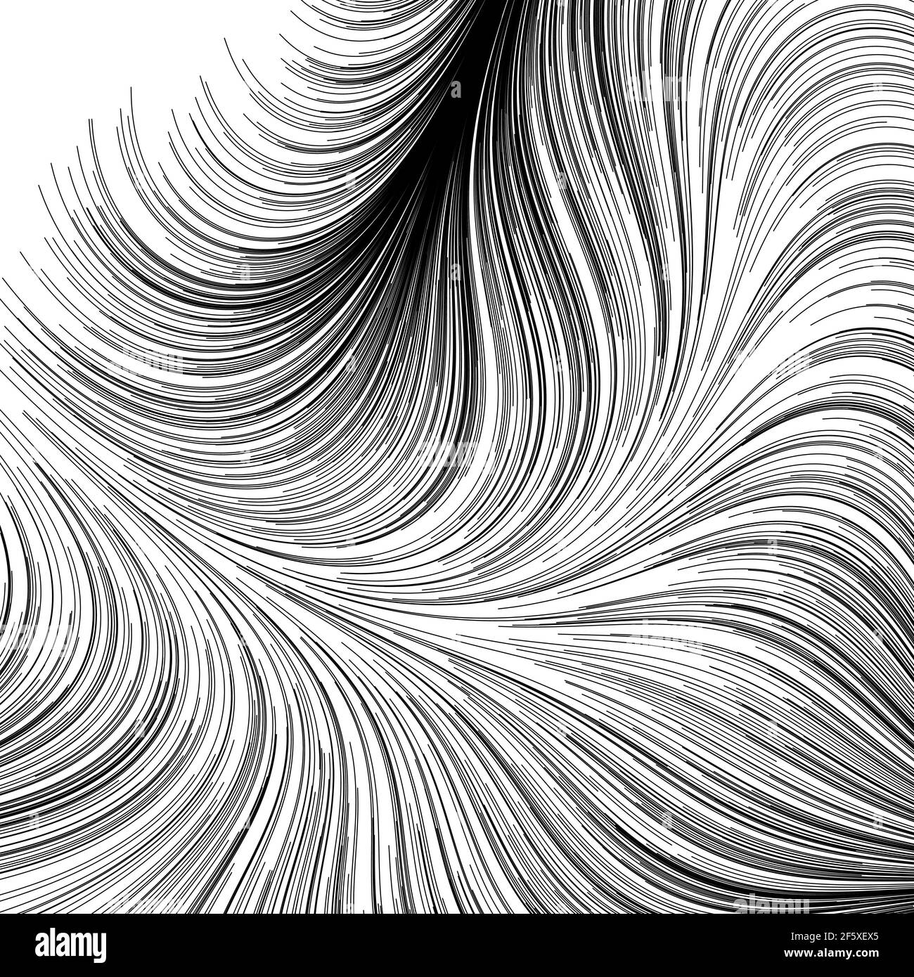 Abstract render of random wavy, curvy, writhe lines design element ...
