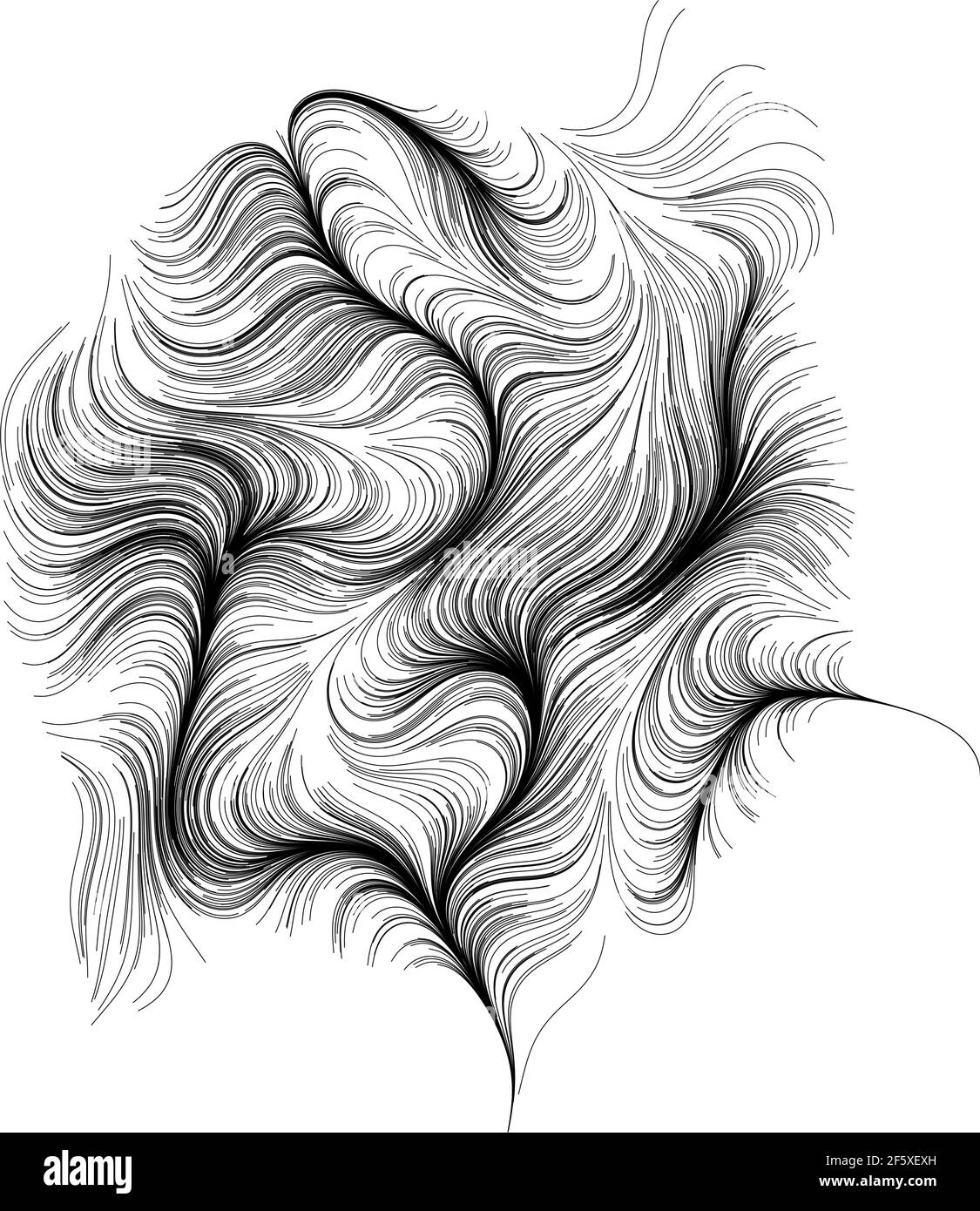 Abstract render of random wavy, curvy, writhe lines design element ...