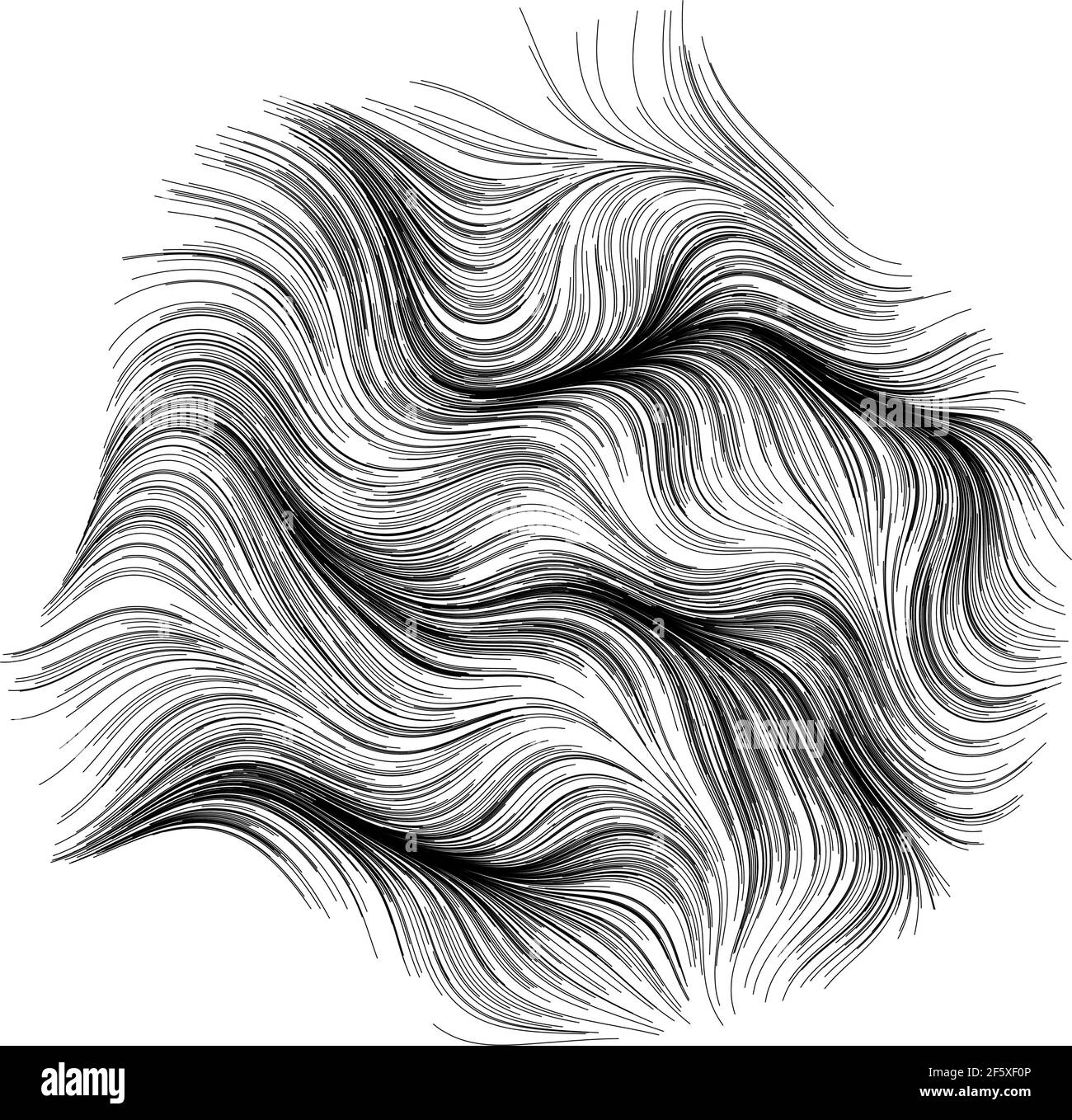 Abstract render of random wavy, curvy, writhe lines design element ...