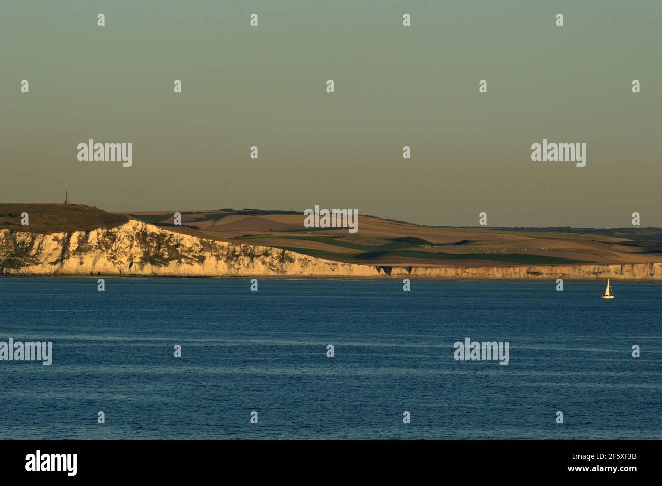 crosschannel crossing from Calais ferry terminal to dover and sunset ...