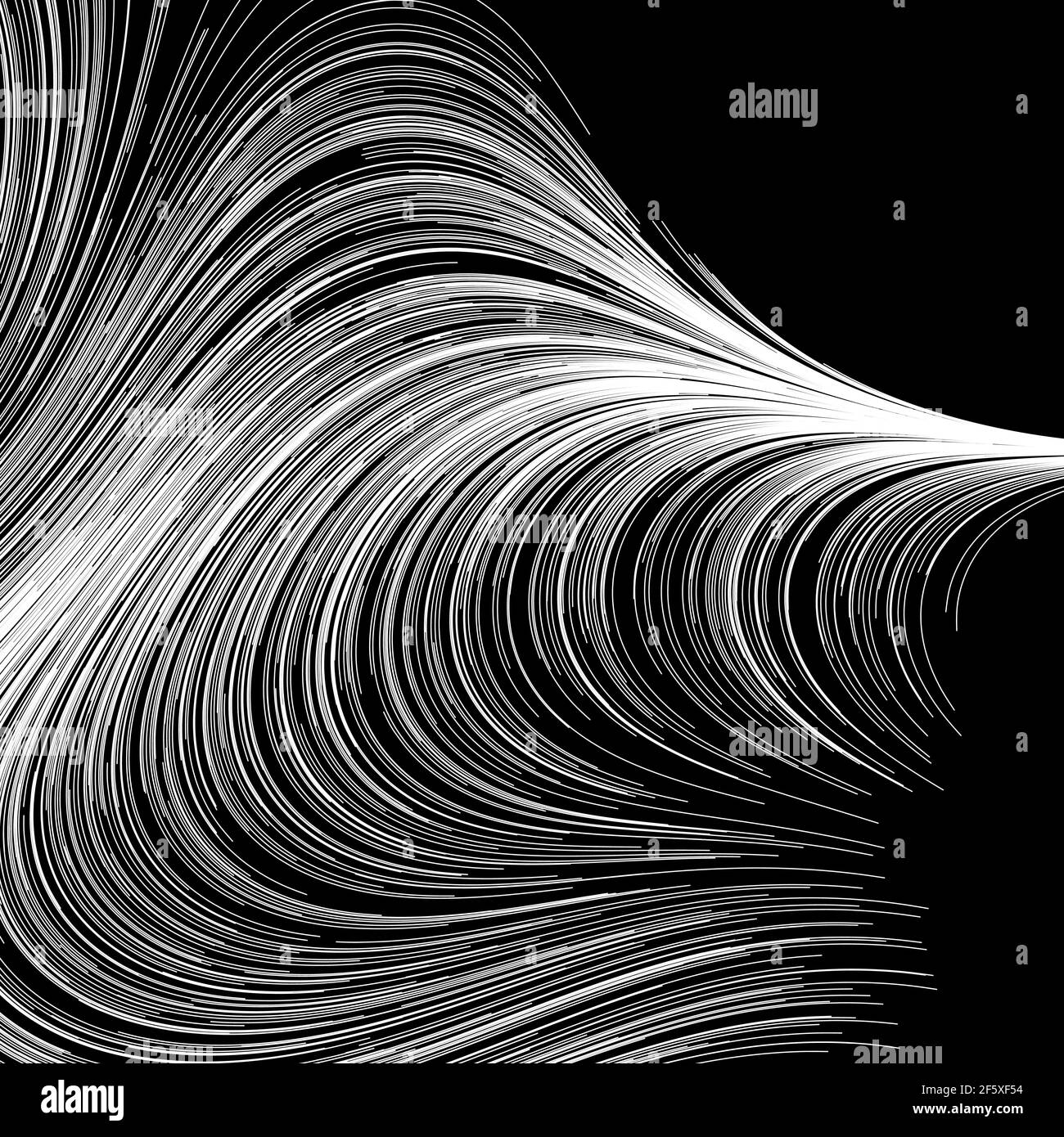 Abstract render of random wavy, curvy, writhe lines design element ...