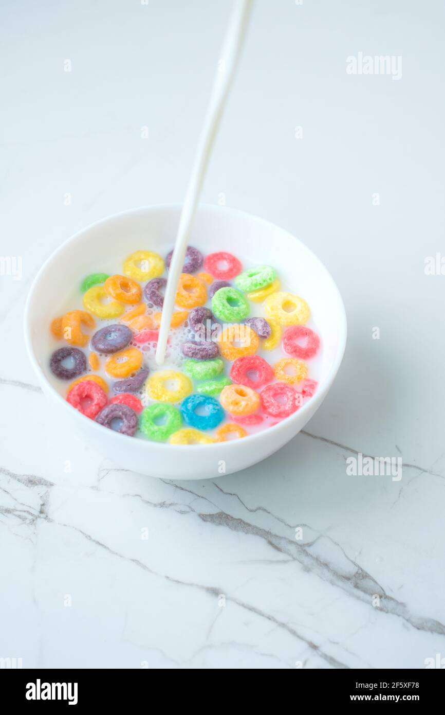 Granola breakfast cereals poured plate hi-res stock photography and ...