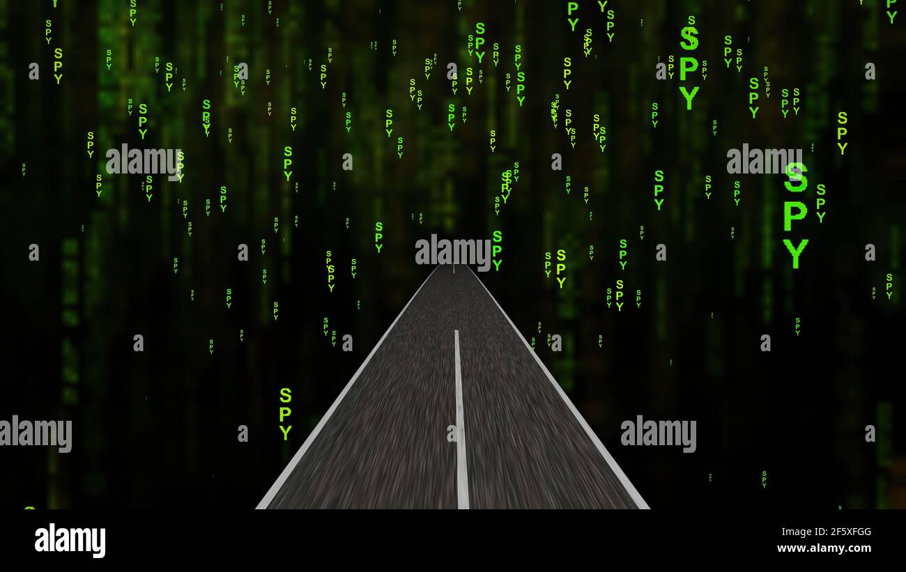 Driving into the spy net world 3d illustration Stock Photo - Alamy