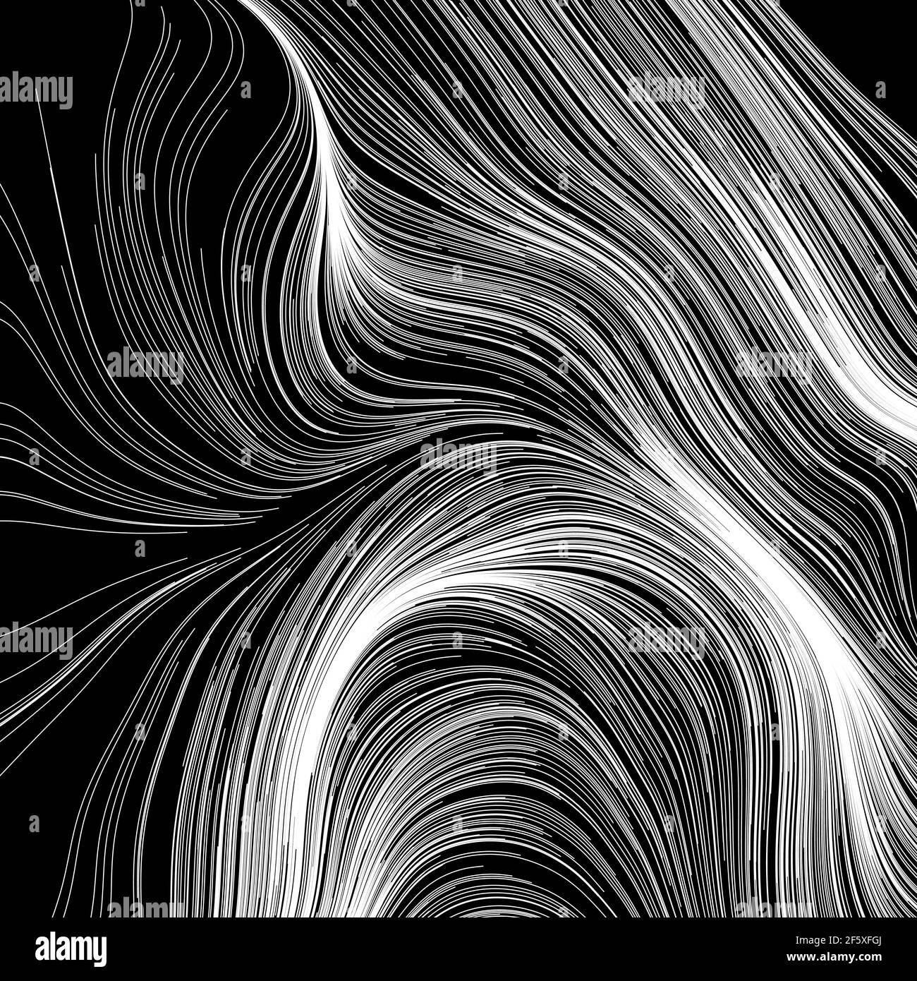 Abstract render of random wavy, curvy, writhe lines design element ...