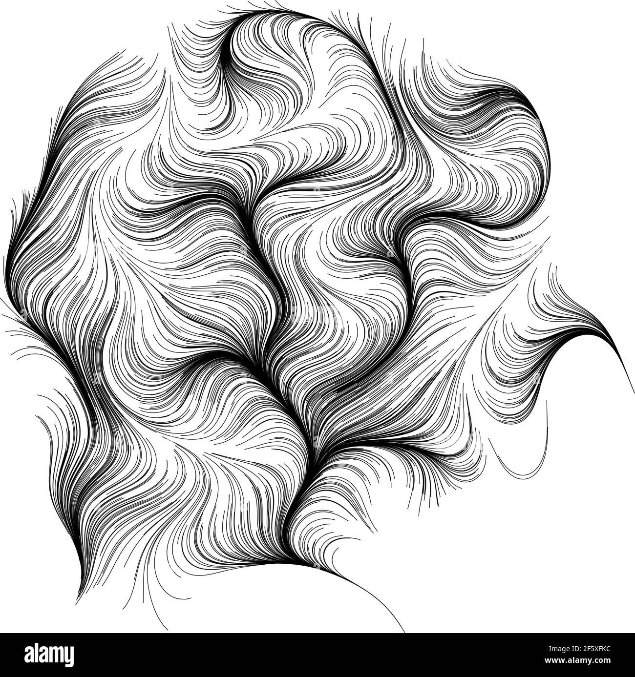 Abstract render of random wavy, curvy, writhe lines design element ...