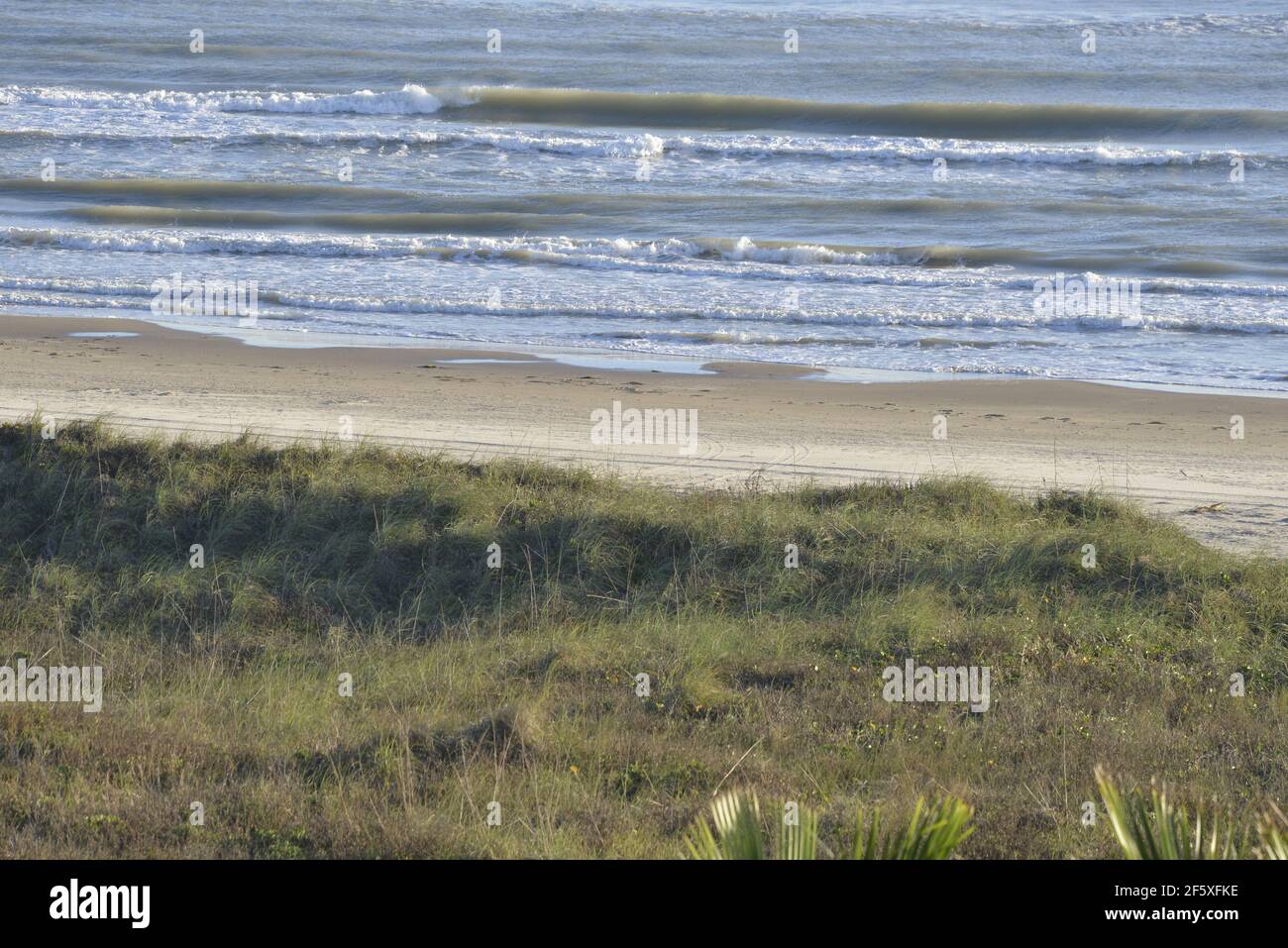 Beach and ocean waves on a Texas beach Stock Photo - Alamy