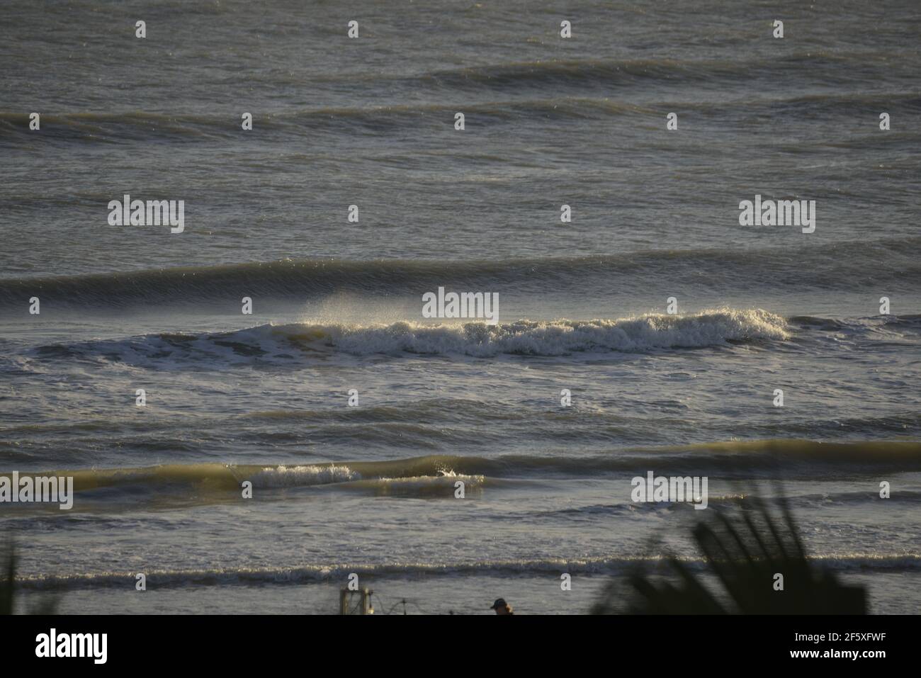 Beach and ocean waves on a Texas beach Stock Photo - Alamy