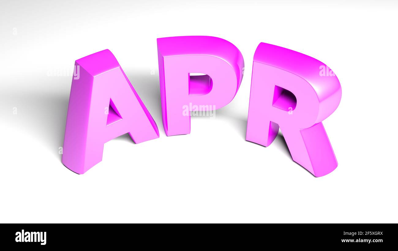 APR pink write isolated on white background - 3D rendering illustration ...